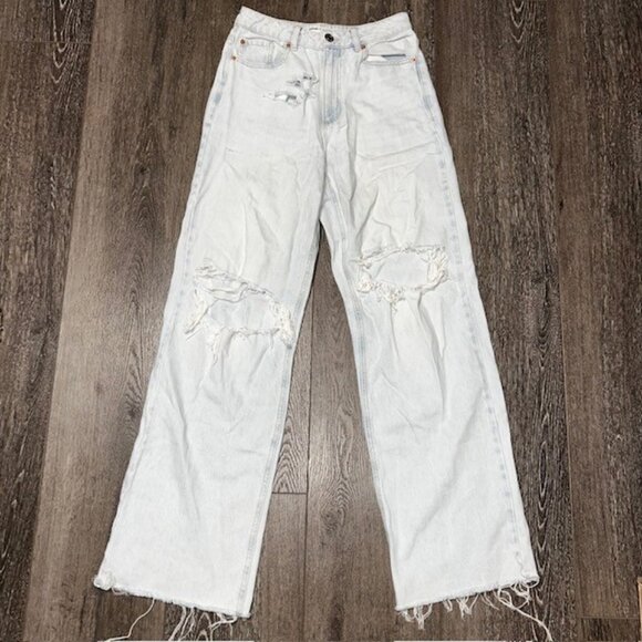 Garage | Jeans | Garage Womens Size 326 Blue Wide Leg Distressed Light ...